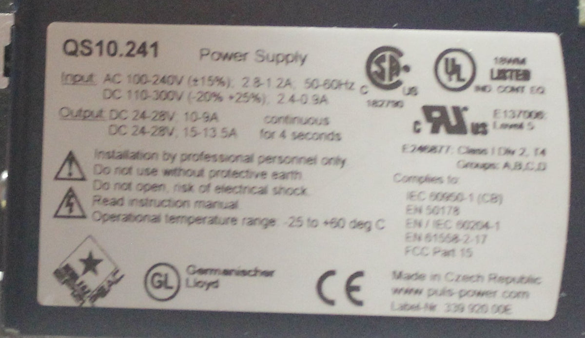 PULS DIMENSION QS10.241 POWER SUPPLY| Jetitech